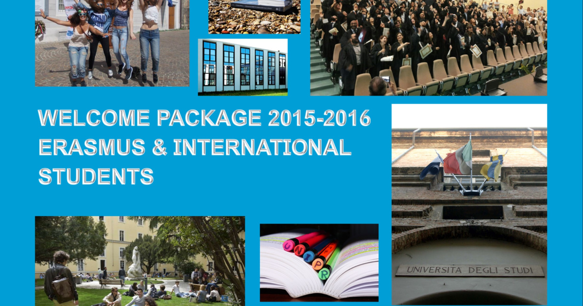 Welcome Package 2015-2016 Erasmus & International Students | Dipartimento di Discipline ...